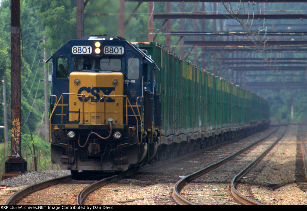 CSX SD40-2 8801 leads Q702-07